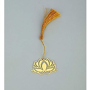 ADORAA's Floral Lotus Golden Brass Metal Bookmark with Golden Tassel - Perfect Gift for Friends & Family