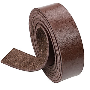 picheng Leather Strap Dark Brown 1 Inch Wide 72 Inches Long, Leather belt Strips Very Suitable for Pet Collars, Traction Ropes,Belts, Keychains, Leather Watch Straps DIY Craft Projects (Dark Brown)