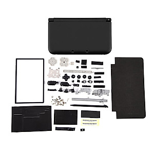 Full Housing Case Cover Shell with Buttons Replacement Parts for 3DS XL / 3DS LL Game Console-Black.