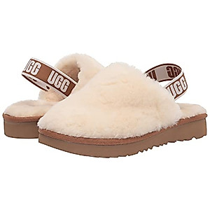 UGG Girls K Fluff Yeah Clog Slipper, Natural, 6 Big Kid