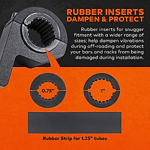 LAMPHUS Off-Road ATV UTV Light Bar Mounts Mounting Bracket Mini Bar Clamp Kits [0.75"/1"/1.25" Inch] [Horizontal Bar] [Aluminum] [2 Unit] Bull Bar UTV Roll Bar Clamp Tube Roll Cage Clamps Mount