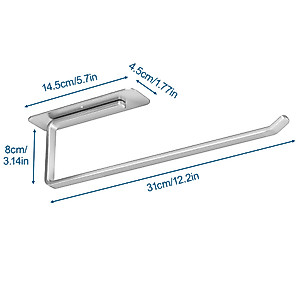 Paper Towel Holder Under Cabinet - Both Available in Adhesive and Drilling - Upgraded Aluminum Paper Towel Holder Wall Mount - Kitchen Towel Holder