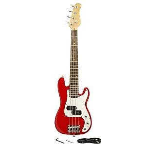 EDMBG Electric Base Guitar, Small Scale 36 Inch Children's Sized Mini, Color: Red