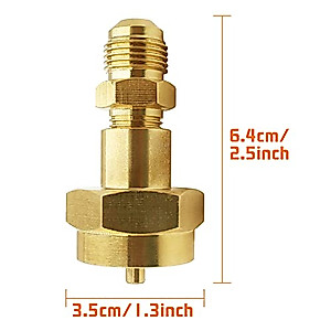 MENSI Brass Adapter with 3/8" Male Flare Thread Hook Up High Pressure Extension Hose with 3/8" Female Flare for Mapp Gas, 1LB Propane Tank for Torch, Grill