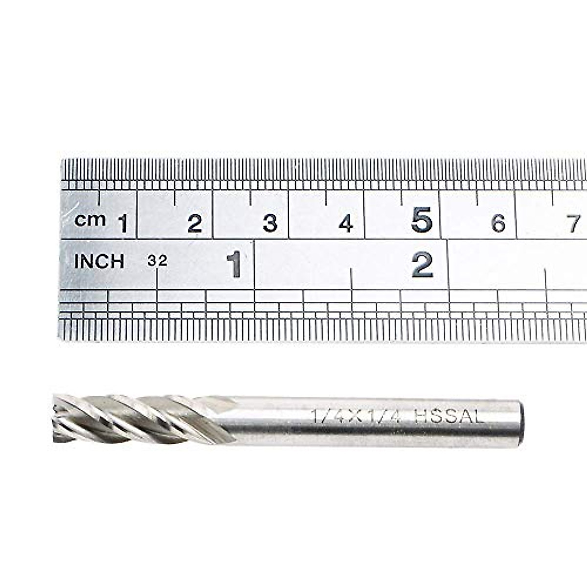 AUTOTOOLHOME 1/4 inch HSS 4 Flutes End Mills Milling Cutter End Drill Bit Straight Shank Pack of 2