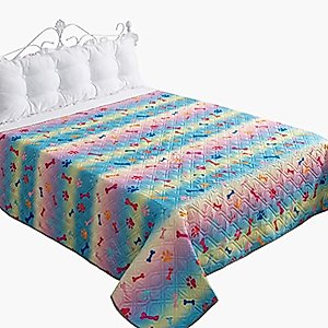 Waterproof Dog Bed Covers for Couch Protection Dog Pet Blanket Furniture Protector (68"x82",Colourful+Grey)