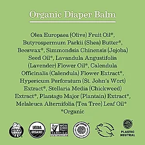 Earth Mama Organic Diaper Balm Multipurpose Baby Ointment | EWG Verified, Petroleum & Fragrance Free with Calendula for Sensitive Skin, 2-Fluid Ounce (2-Pack)