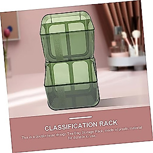 CIMAXIC Storage Box Tea Bags Storage Holder Teabag Shelf Tea Bag Holder Office Storage Shelves Holder Desk Top Organizer Shelf Tea Bag Rack Wall Tea Bag Container Instant