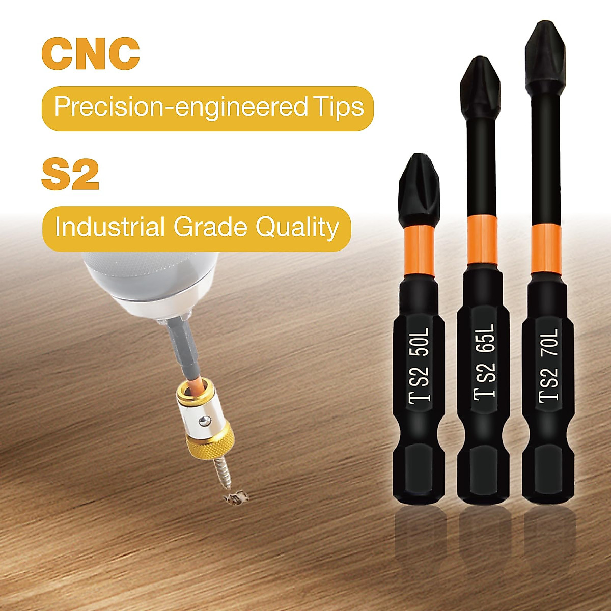 3 Pieces Strong Magnetic Screw Ring Holders With 3 Pieces Ph2 Screwdriver Bit Set, 1/4 Inch/ 6.35 mm Universal Magnetic Screw Ring Bit for Hex Screwdriver and Power Bits