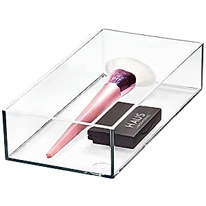 iDesign The Sarah Tanno Collection Plastic Cosmetic Drawer Organizer, 4" x 8" x 2", Clear