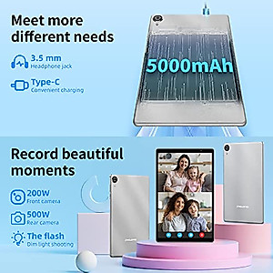 TECLAST 10.1 inch Tablets Android 12, 4GB RAM+64GB ROM(TF 1TB), P25T Wi-Fi 6 Android Tablet, 2.4G/5G WiFi, 1.8Ghz Quad-core CPU, 800x1280 IPS, Bluetooth 5.0, Dual Cameras, 6000 mAh, Stereo, Type-C