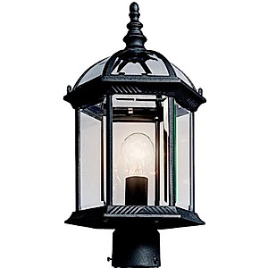 Kichler 49187BK Barrie Outdoor Post Mount 1-Light, Black