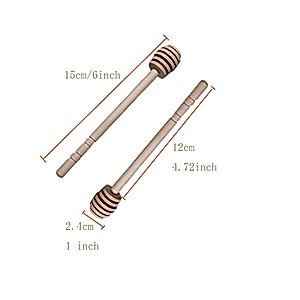50 Pcs Wooden Honey Dipper Stick Collecting Dispensing Drizzling Jam Portable Wedding Party (6 inch)