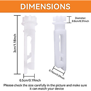 40 Sets of Clear Vertical Blind Repair Tabs Blind Fixers Vertical Blind Slat Replacement (80 PCS) with 15 PCS White Vertical Blind Stem Parts for Carrier Clips Replacement Vertical Blind Repair Kit