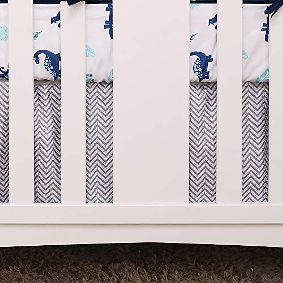 UDYR Dinosaur Crib Bedding Set for Boys 3 pcs(Blue)