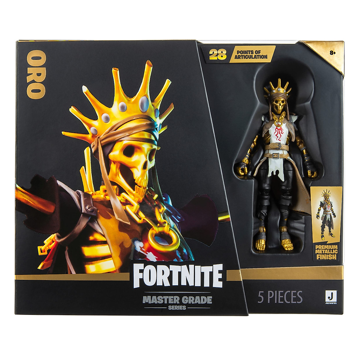 FORTNITE ORO (Master Grade) - 4-Inch Articulated Figure with Back Bling, Harvesting Tool, and Weapons