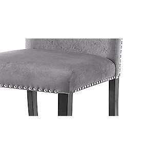 Liveasy Furniture 5-Piece Marble Dining Table Set for 4, Counter Height Dining Table Set with 4 Counter Height Chairs (Grey)