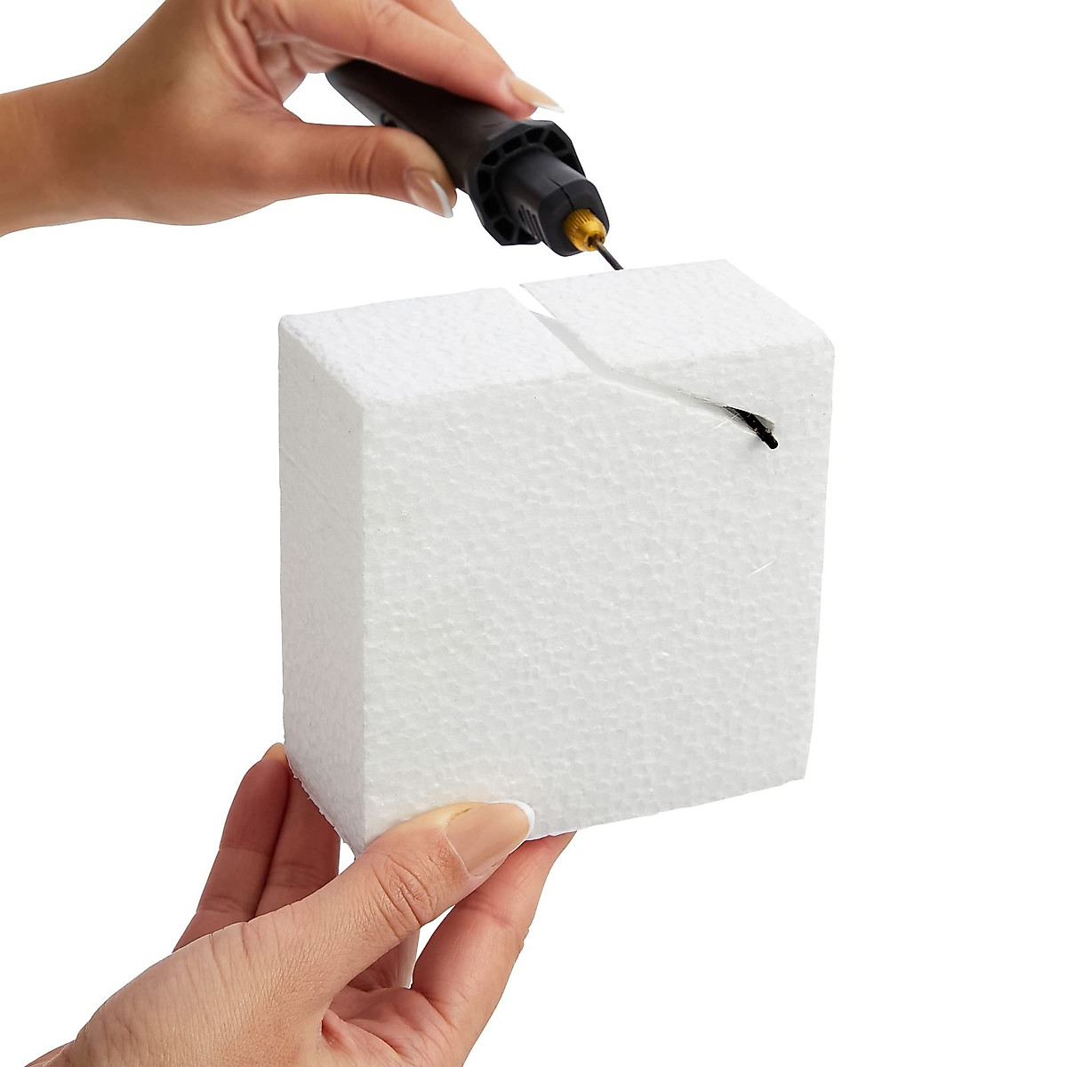 12 Pack Foam Sculpting Blocks for Crafts, Polystyrene Brick Rectangles for Floral Arrangements, Art Supplies (White, 4 x 4 x 2 in)