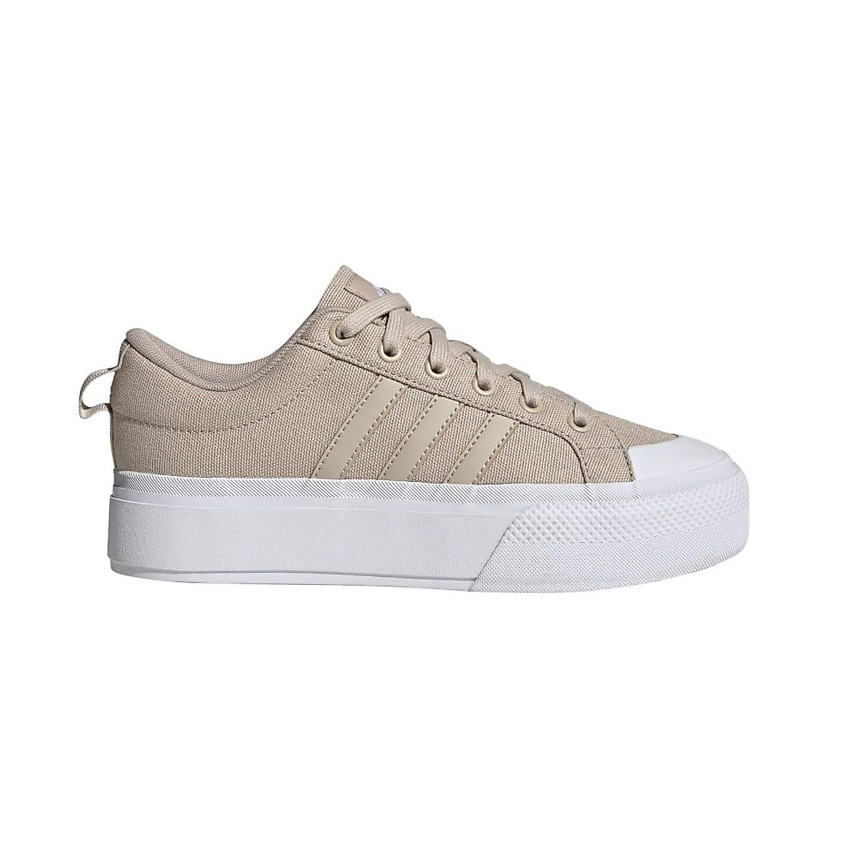 adidas Women's Bravada 2.0 Platform Shoe Skate, Wonder Beige/Wonder Beige/White, 9