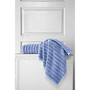 Classic Turkish Towels Luxury Ribbed 2 Piece Bath Towel Set - 100% Turkish Cotton Absorbent, Quick-Dry, Premium Towels for Bathroom, 27x54 inches (Royal Blue)