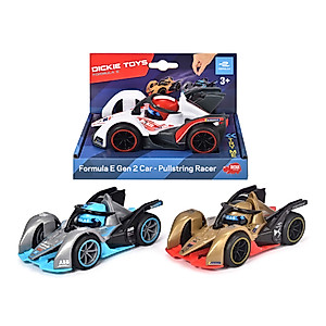 Dickie Toys 203162000 Pullstring Racer, Formula E Series Racing Car with Line Pull, 3 Different Models, Random Selection, 14 cm, from 3 Years