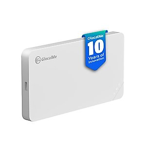 GlocalMe U3 4G LTE Mobile Hotspot, Portable WiFi Hotspot for Travel in 200+ Countries, No SIM Card Needed, Smart Local Network Auto-Selection with Global 1GB Data 90 Days, Pocket WiFi (U3 White)