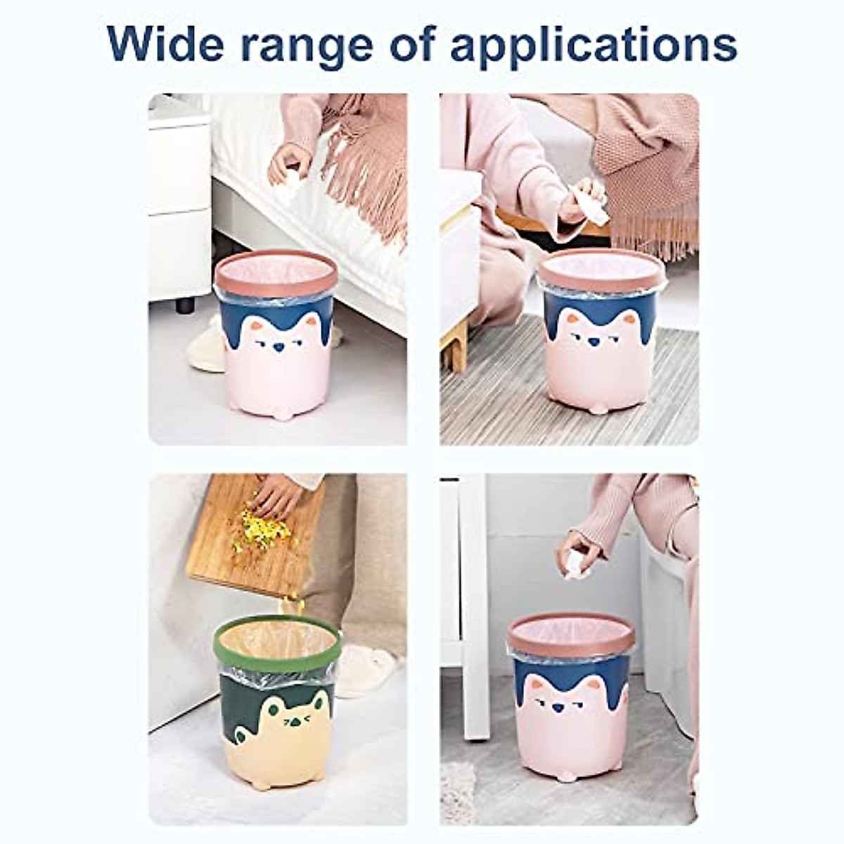 Rubbish Garbage Bin, Cute Huggable Bear Pressure Ring Trash Can Bedroom Living Room Kitchen Bathroom Paper Basket Large Capacity Bucket Waste Bin Yellow 9.84" x 8.66"