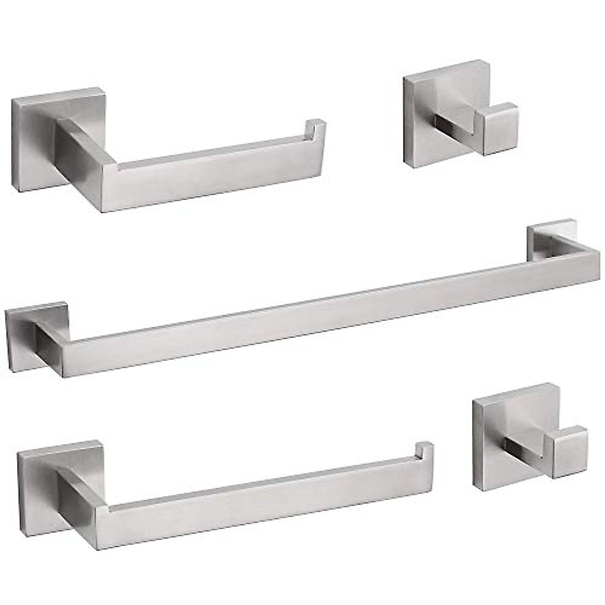 TURS 5-Pieces Bathroom Hardware Accessories Set Brushed Towel Holder Sets Bath Towel Rack Towel Shelf