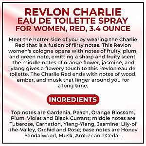 Revlon Charlie Eau De Toilette Spray for Women, Red, 3.4 Ounce