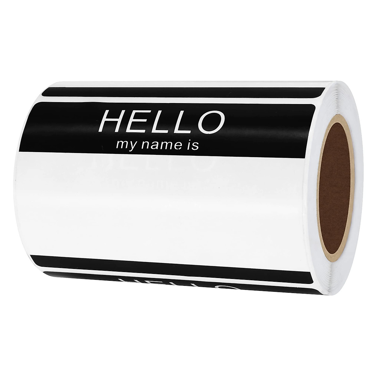 Hycodest Hello My Name is, Sticker Writing Stickers Easy Peel and Stick Badges Sensitive Name Tag 3.5"x2.35", 200 Pcs (Black)