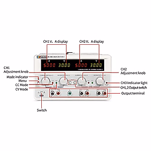 MATRIX MPS-3005H-3 Triple Linear DC Power Supply,30V 5A Adjustable Variable Low Ripple Benchtop DC Power Supply Digital Regulated Lab Grade with 4 Digits Display with Series and Parallel Mode