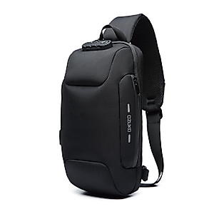 OZUKO Sling Backpack USB Anti-Theft Men'S Chest Bag Casual Shoulder Bag