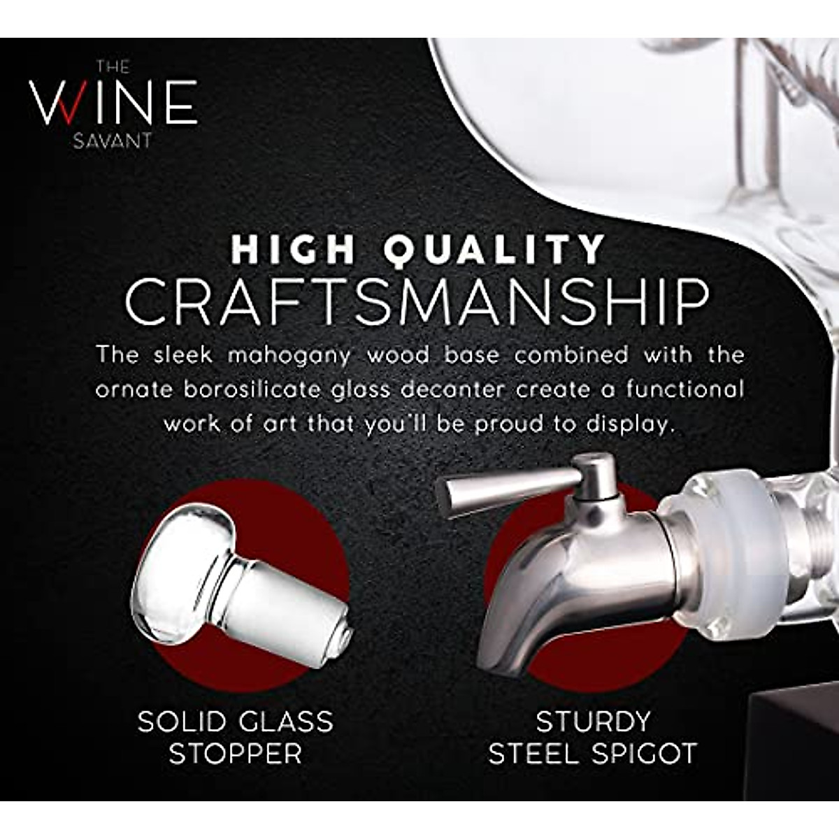 Swordfish & Sailfish Wine &Whiskey Decanter Dispenser and 4 Liquor Glasses - Fishing & Boat Decanter & Glass Set - Fishing Gifts for Men Bourbon & Scotch Decanter for Alcohol - Fisherman Gifts for Dad