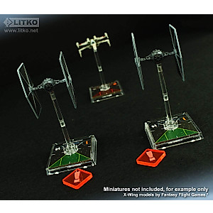 LITKO Space Fighter 2nd Edition Tokens | Compatible with Star Wars: X-Wing Miniatures Game | Pack of 10 (Diamond Stress Tokens)