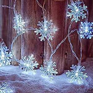 PrettyMarry Christmas Led Snowflake Outdoor Lights 33FT 50 Waterproof Indoor Snow Light for New Year Party Birthday Wedding Use in Living Room Bedroom Garden Roof Eaves White Color