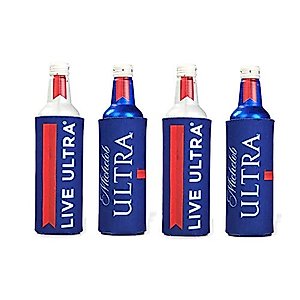 Michelob Ultra Live Ultra 16oz Aluminum Slim Bottle Coolie Cooler Can Huggie Set of 4