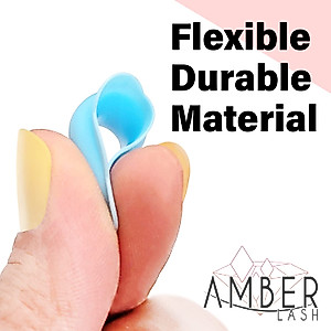 Amber Lash Rods for Eyelash Lifting/Perming, Colorful Reusable Soft Silicone Rods, Durable and Flexible, Rolly Curly, 5 Different Curl Sizes and Lengths, Easy Application and Removal