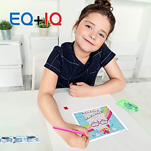 YOBEYI 5D Diamond Painting Kits for Kids Wooden Frame Diamond Arts and Crafts for Kids Mosaic Gem Stickers by Number Kits DIY Painting Arts Crafts Set Embroidery Christmas Gift (Alpaca B)