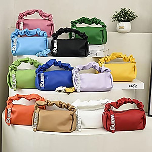 Top-handle shoudlder for women Ruched hobo Purses Handbags Crossbody Bags Satchel Clutch Tote Bag (Blue)