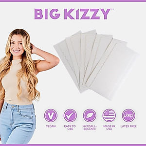 Big Kizzy Hair Extensions Tape - Extra Hold Double Sided - Fits Most Tape in Hair Extensions, 4cm x .8cm Tape for Extensions, Professional Extension Tape