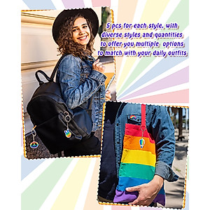 Kigeli 60 Pcs Gay Pride Rainbow Keychain LGBTQ Accessories Bulk Gay Stuff Acrylic Lesbian Key Chain LGBT Key Ring Hanging Men Women's Keyrings and Keychains for Transgender Jewelry Gifts Charm