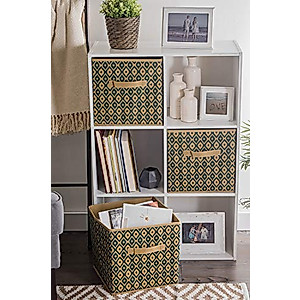 DII Non Woven Polyester Ikat Storage Bin, 11x11x11 (2), Green