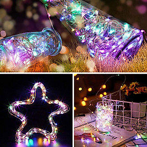 33Ft String Lights Battery Operated with Remote Control Timer, 100LED 4 Pack Waterproof 8 Modes Copper Wire Twinkle Fairy Lights for Bedroom Indoor Outdoor Wedding Dorm Christmas Decorations