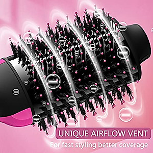 Hair Dryer Brush Blow Dryer Brush in One, 4 in 1 Styling Tools Blow Dryer with Ceramic Oval Barrel, Hair Dryer and Styler Volumizer, Hot Air Brush Hair Straightener Brush for All Hair Types