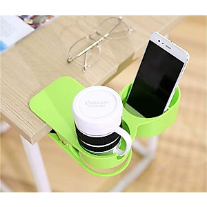 YARKIM Drinking Cup Holder Clip- Chair and Table Bottle Cup Stand The DIY Glass Clamp Storage Saucer Clip Water Coffee Mug Holder Saucer Clip Design for Home & Office,Green (1 Pack(New Type Green))