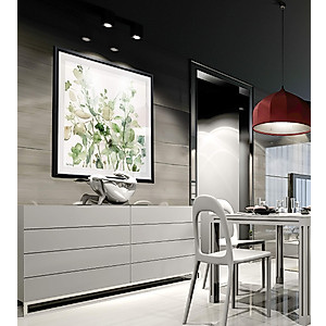 Renditions Gallery Sage Garden II Leaves Art Framed Contemporary Artwork Giclee Canvas Prints Modern Home Wall Decor Painting, 16x16