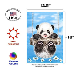 Toland Home Garden 1110805 Panda Playtime Panda Flag 12x18 Inch Double Sided for Outdoor Cute House Yard Decoration