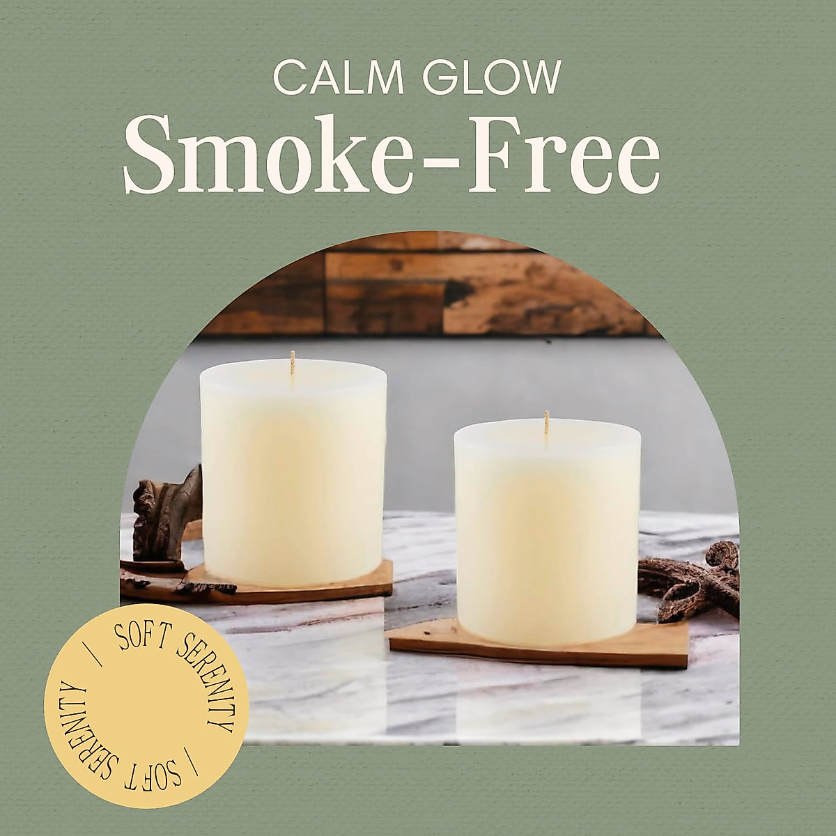 Mister Candle Non Scented Pillar Candle, Unscented 4 x 4 Inch Candles (Set of 2) Hand Poured Ivory Unscented Candles for Home Decor, Premium Wax, Smokeless & Dripless, 80 Hour Burn Time