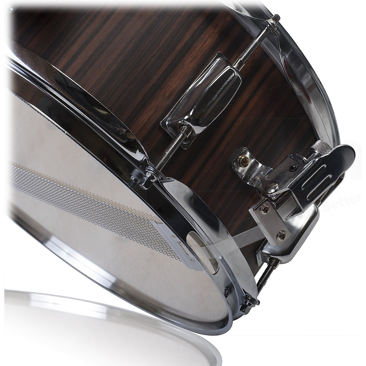 Snare Drum by GRIFFIN | 14" x 5.5" Black Hickory PVC & Coated Head on Poplar Wood Shell | Acoustic Marching Percussion Instrument Set, Drummers Key, 8 Metal Tuning Lugs & Snare Strainer Throw Off Kit