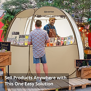 Alvantor Pop Up Canopy for Commercial Activity - Vendor Booth Event Tent - 10x10 - Camping Gazebos - Beige